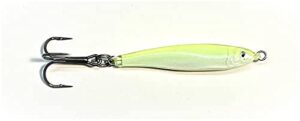 epoxy resin fishing jig lure (3.5 inch / 1.75 ounce) - great for striped bass, tuna and other game fish (chartreuse)