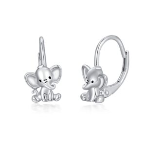 sterling silver elephant hoop earrings elephant gifts elephant jewelry for women hypoallergenic earrings