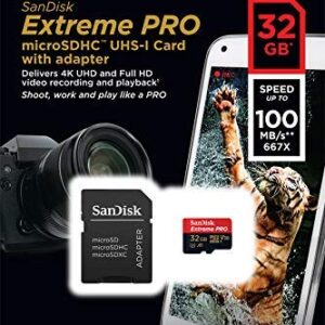 SanDisk 32GB Micro Extreme Pro Memory Card for Steam Gaming Tablet Stream Deck (SDSQXCG-032G-GN6MA) Class 10 V30 U3 100MB/s SDHC Bundle with (1) Everything But Stromboli SD & Micro Memory Card Reader