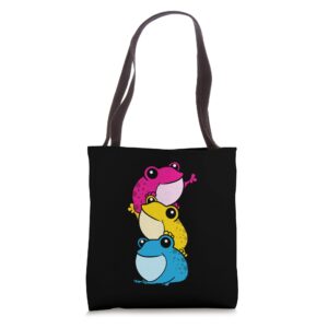 pansexual frog pride flag pan-sexual cottagecore kawaii tote bag