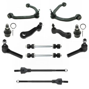 trq front steering & suspension kit ball joint control arm with ball joint idler arm pitman arm sway bar stabilizer link tie rod compatible with chevrolet gmc