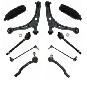 trq 10 piece steering & suspension kit control arms with ball joints tie rods sway bar end links for acura mdx honda pilot