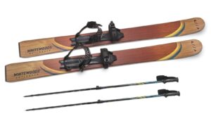 whitewoods outlander 139cm cross country ski set - snowshoe grip, nordic glide, brown