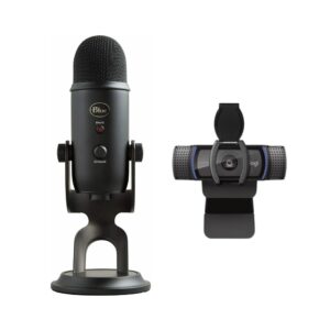 blue microphone yeti usb microphone (blackout) bundle with c920s hd pro webcam (2 items)