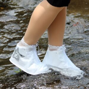 Zbyoujer Waterproof Shoe Covers - Boot Covers Shoe Covers for Rain Overshoes Reusable Over Shoes Galoshes Shoe Protectors with Waterproof Zipper Not-Slip Rain Shoe Covers for Women and Men