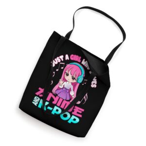 Just a Girl who loves Anime and K-pop Anime Girl Kawaii Tote Bag