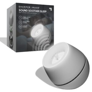 sharper image sound soother white noise machine, night light with 3 glow modes, portable sleep therapy for babies & adults, adjustable pitch & tone, meditation, relaxation, stress relief