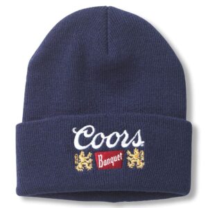 american needle coors beer unisex cuffed beanie warm headwear, cuffed knit collection, navy (21019a-coors-navy)