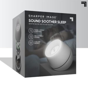 SHARPER IMAGE Sound Soother White Noise Machine, Night Light with 3 Glow Modes, Portable Sleep Therapy for Babies & Adults, Adjustable Pitch & Tone, Meditation, Relaxation, Stress Relief