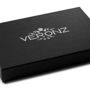 VERONZ Super Soft Luxurious Classic Cashmere Feel Winter Scarf With Gift Box (Black Gray Herringbone Gift 1)