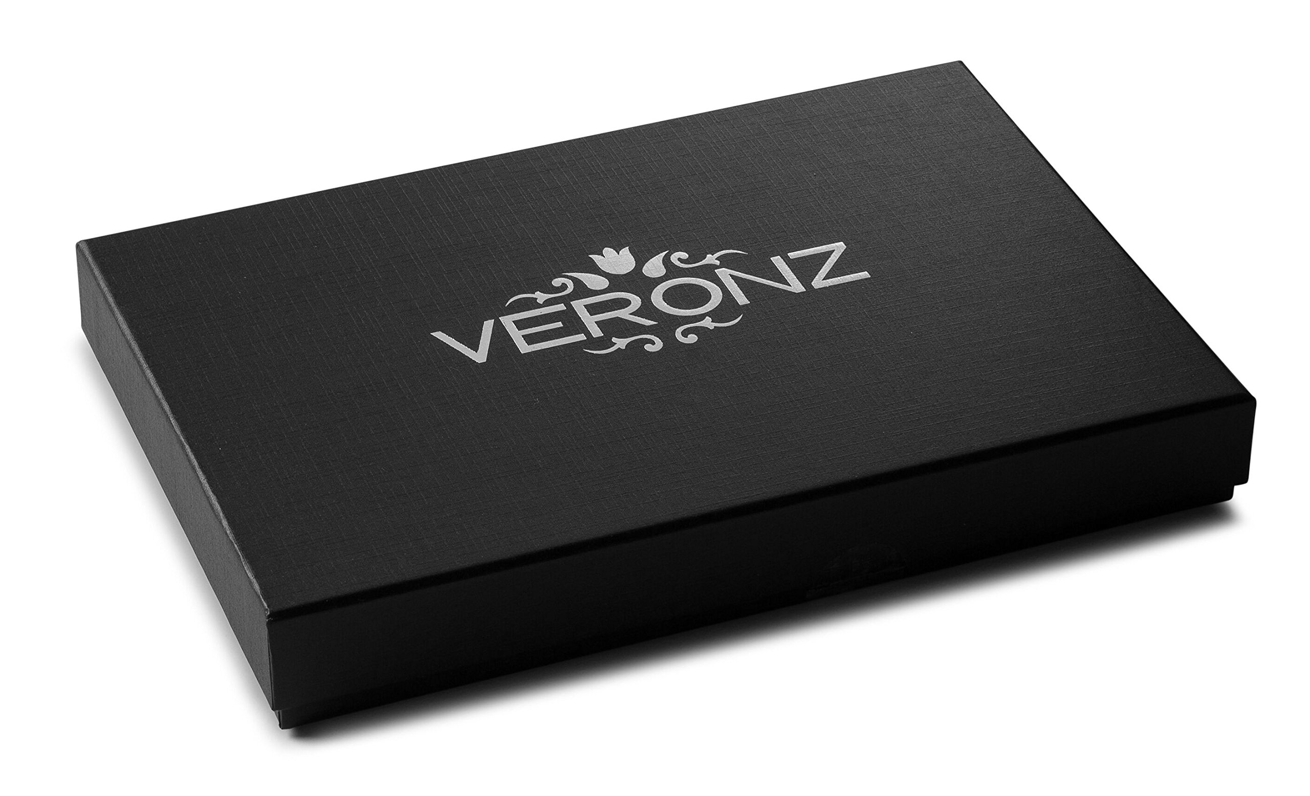 VERONZ Super Soft Luxurious Classic Cashmere Feel Winter Scarf With Gift Box (Black Gray Herringbone Gift 1)