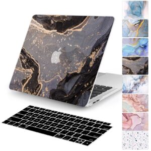 watbro compatible with macbook air 13 inch laptop case 2020 2019 2018 release a2337 m1/a2179/a1932,colorful marble case with keyboard cover skin for macbook air 2020 with touch id