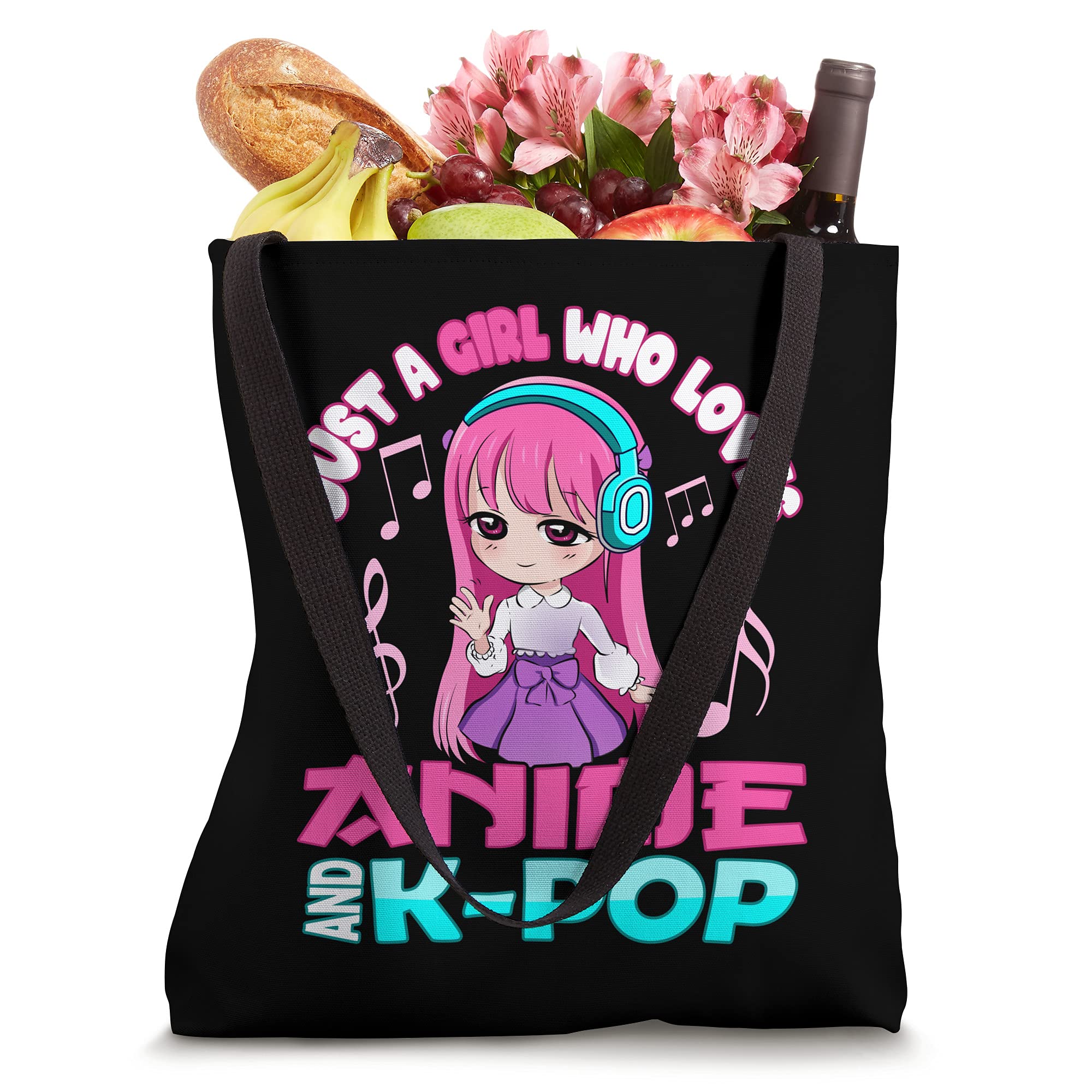 Just a Girl who loves Anime and K-pop Anime Girl Kawaii Tote Bag