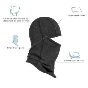 Turtle Fur Luxe Quantum Balaclava Face Mask Hood Neck Warmer, Black