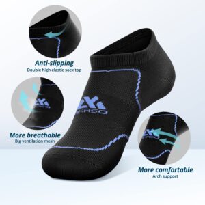 AKASO Anti-Odor Ankle Running Socks, Silver Fiber Low Cut Athletic Socks for Men and Women - 2 Pack (Black, S)