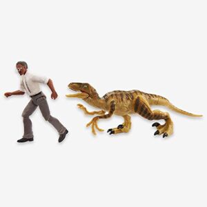 jurassic park final scene ray arnold and velociraptor action figure set