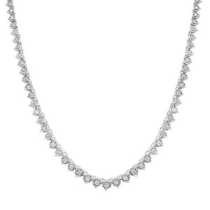 beyond brilliance 1.00 carat illusion set natural diamond tennis necklace (i-j, i3) in sterling silver | miracle plated round cut | diamond jewelry for women | gift for her | gift box included