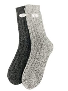 sierra socks women's thick hiking warm wool crew socks (black/charcoal, large)