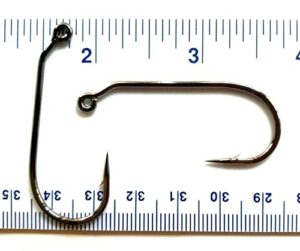 100 gerry's tackle 32886 2x strength black nickel 30 degree round bend jig hooks size 3/0