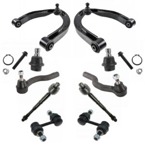 trq front steering & suspension kit ball joint control arm with ball joint sway bar stabilizer link tie rod compatible with infiniti nissan