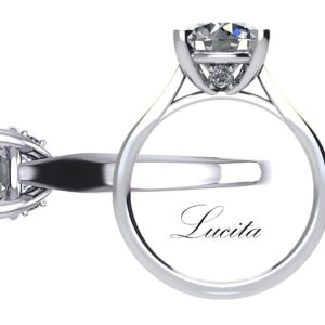 NANA Jewels 2.00ct Pure Brilliance Zirconia Engagement Ring Wedding Set Round Brilliant Cut Lucita Solitaire Silver Size 6