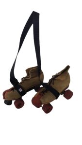 yoga mat carrier strap, roller skate leash, ski boots or snowboard shoulder sling made in usa. (black)