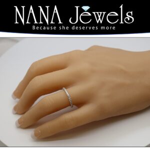 NANA Jewels 2.00ct Pure Brilliance Zirconia Engagement Ring Wedding Set Round Brilliant Cut Lucita Solitaire Silver Size 6