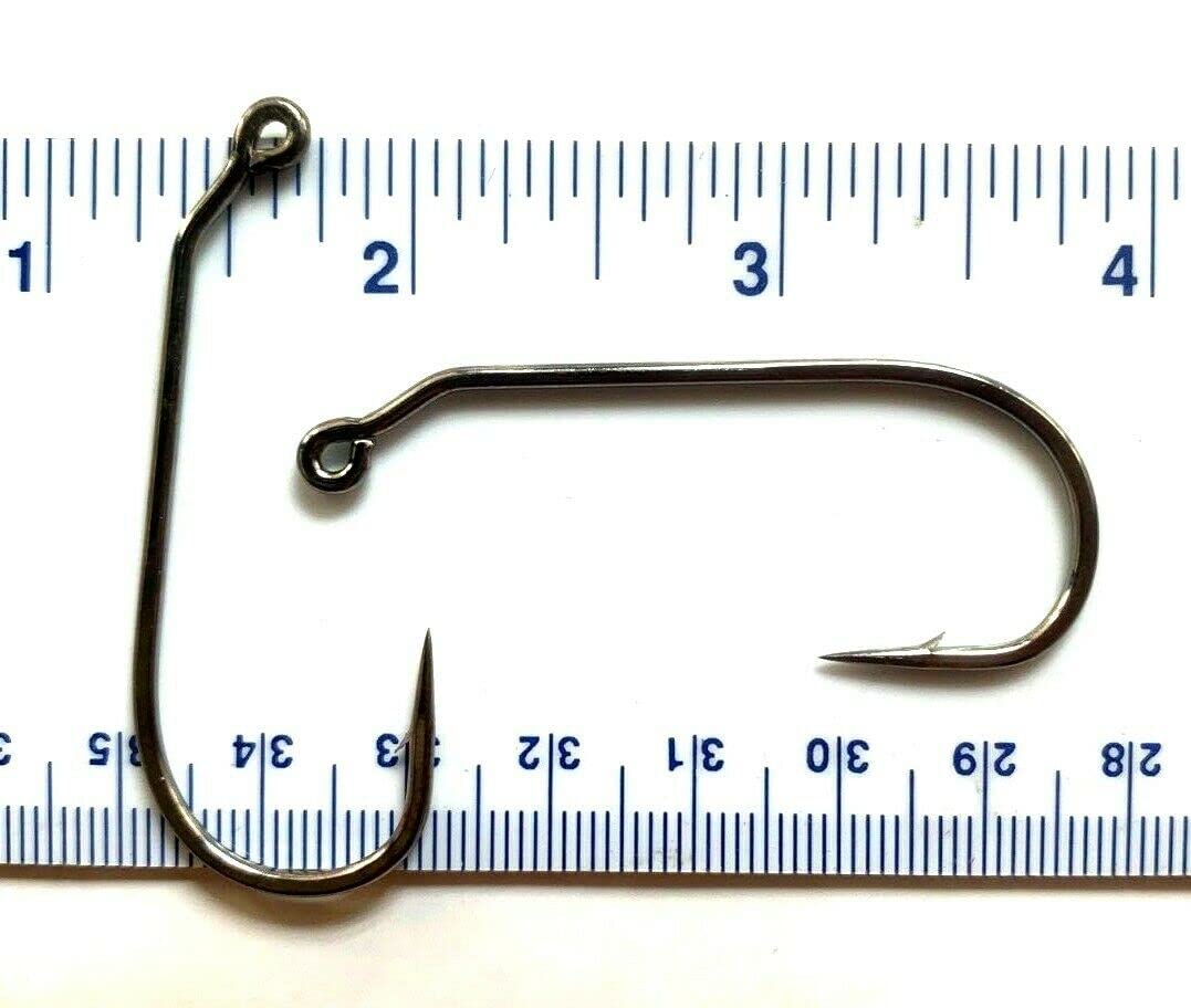 50 Gerry's Tackle 32886 2X Strength Black Nickel 30 Degree Round Bend Jig Hooks Size 4/0