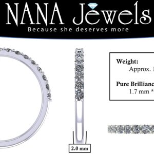 NANA Jewels 2.00ct Pure Brilliance Zirconia Engagement Ring Wedding Set Round Brilliant Cut Lucita Solitaire Silver Size 6