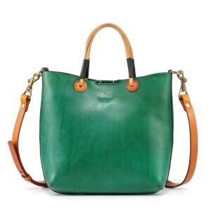 old trend genuine leather outwest mini tote bag (green)