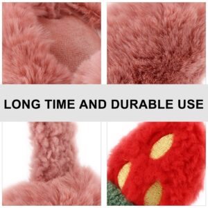 SOIMISS Women Girls Earmuff Plush Winter Warm Ear Muffs Chic Strawberry Ear Warmer