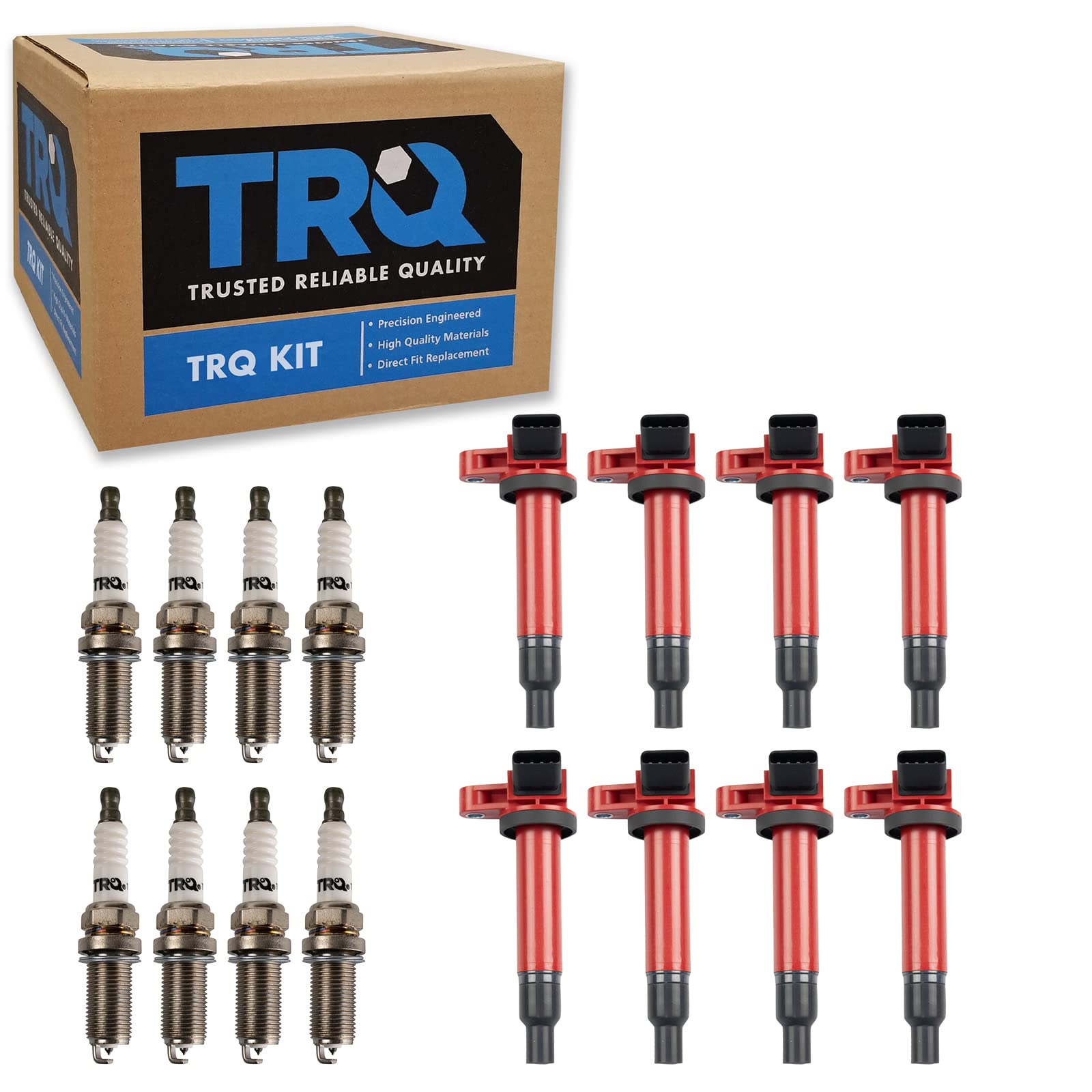 TRQ Ignition Coil & Iridium Spark Plug Kit Set for Lexus Toyota V8 New