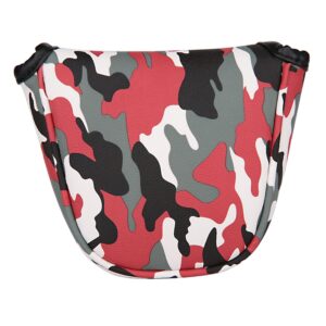 Golf Builder Red Camouflage Golf Club Mallet Putter Head Cover with Magnetic Closure for Center Shaft Putters