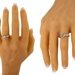 NANA Jewels 2.00ct Pure Brilliance Zirconia Engagement Ring Wedding Set Round Brilliant Cut Lucita Solitaire Silver Size 6