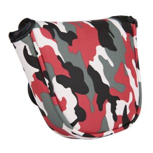 Golf Builder Red Camouflage Golf Club Mallet Putter Head Cover with Magnetic Closure for Center Shaft Putters