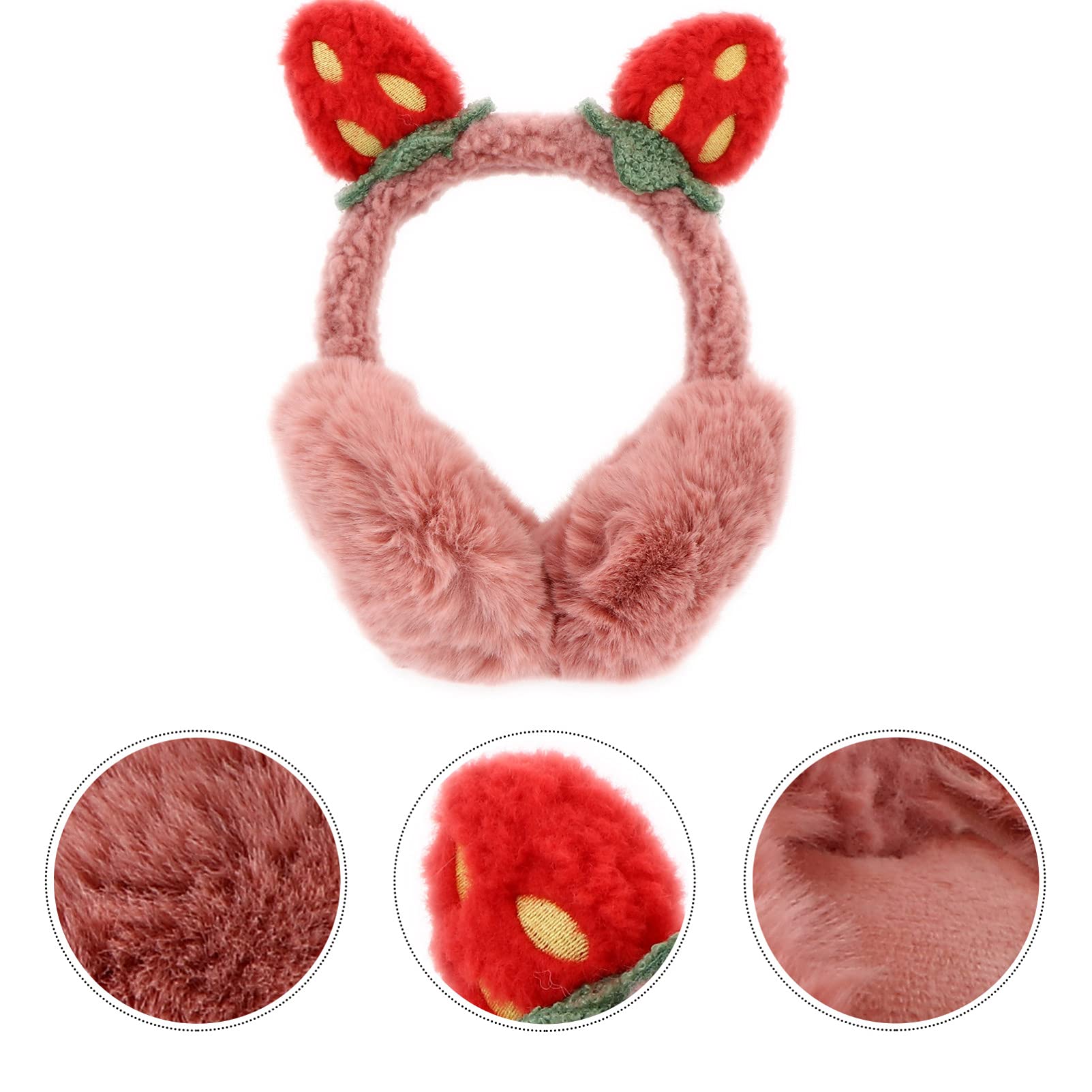 SOIMISS Women Girls Earmuff Plush Winter Warm Ear Muffs Chic Strawberry Ear Warmer