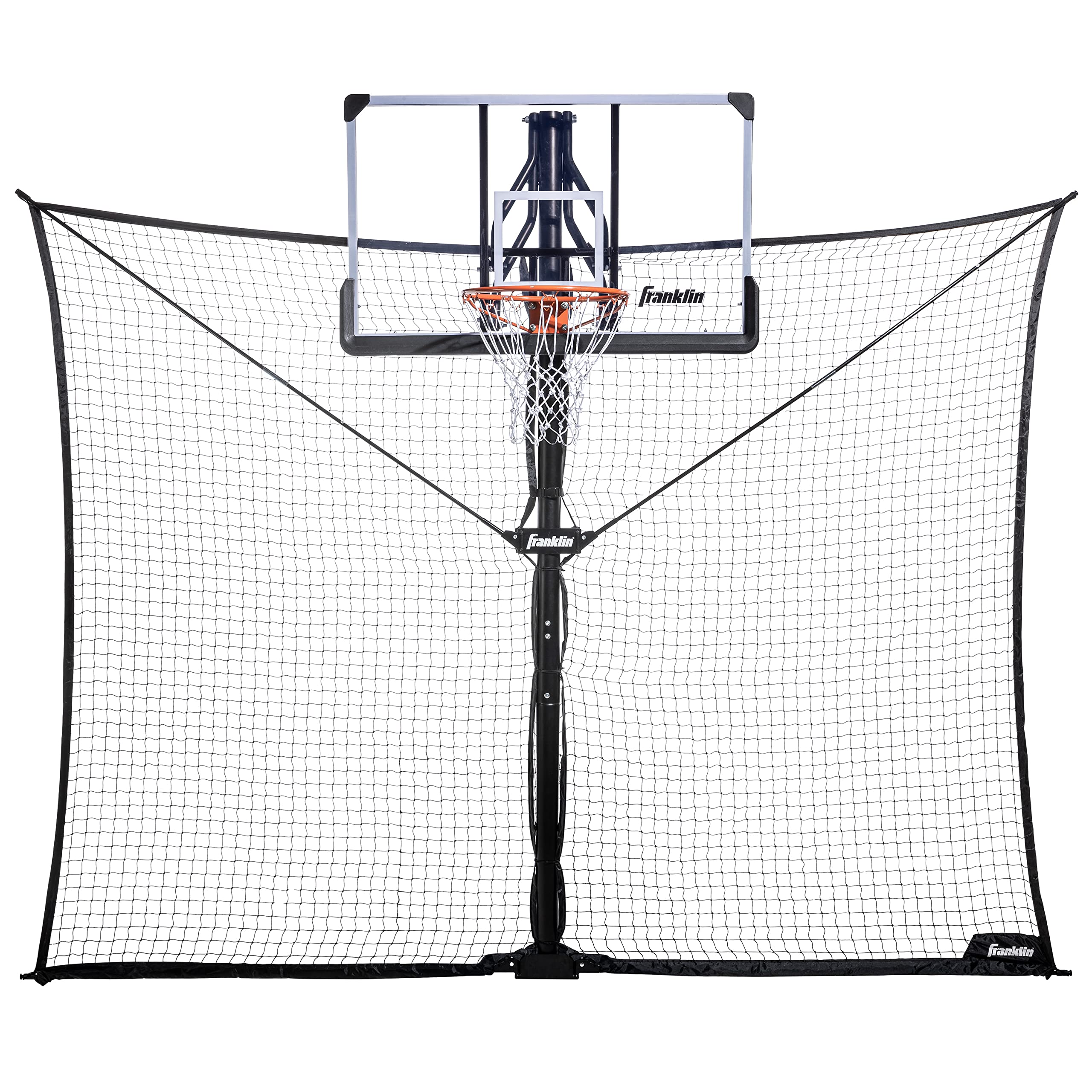 Franklin Sports Defender Net Pro – 10ft. x 8ft. Rebounder – Easily Fold and Quick Install – Defensive Net System, Black