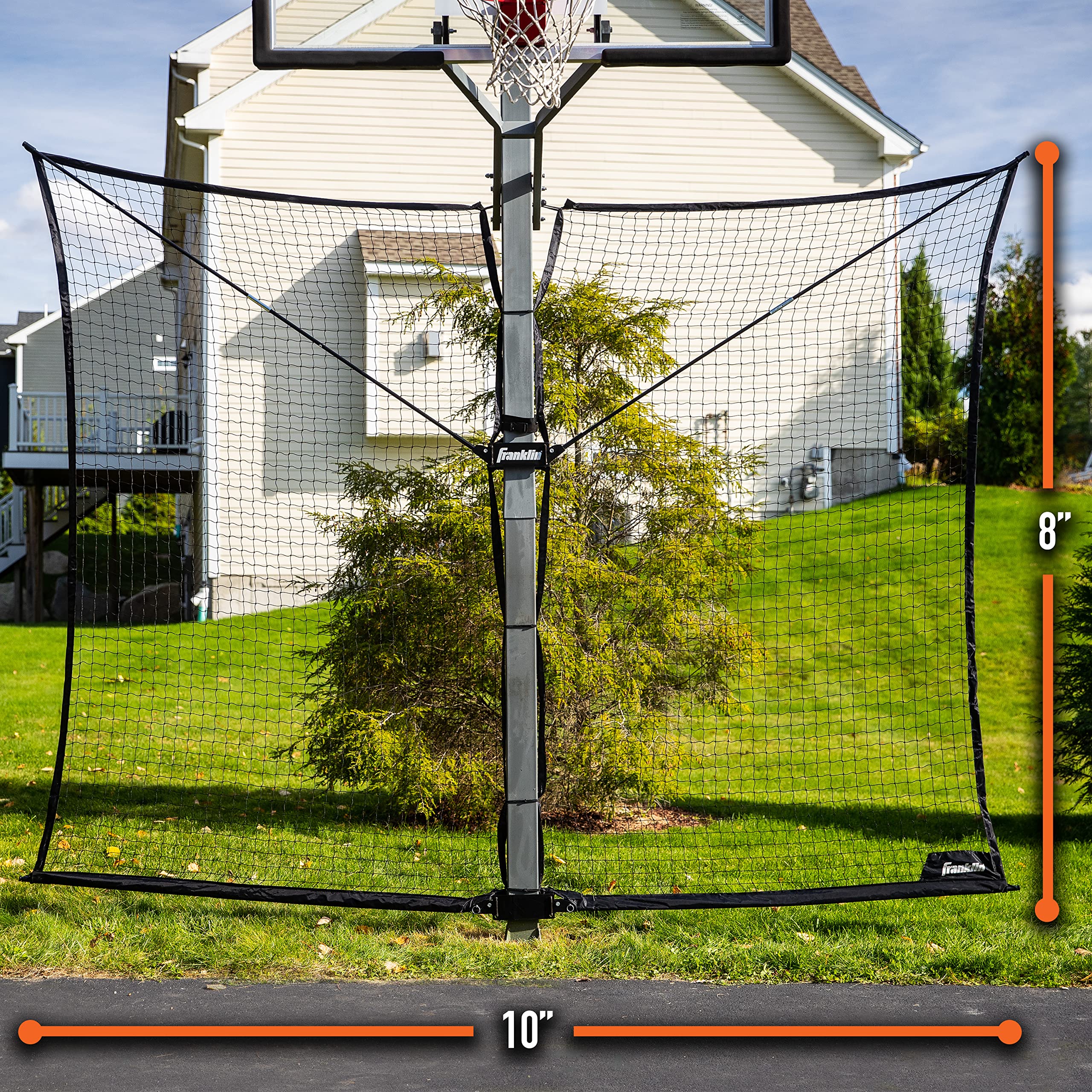 Franklin Sports Defender Net Pro – 10ft. x 8ft. Rebounder – Easily Fold and Quick Install – Defensive Net System, Black