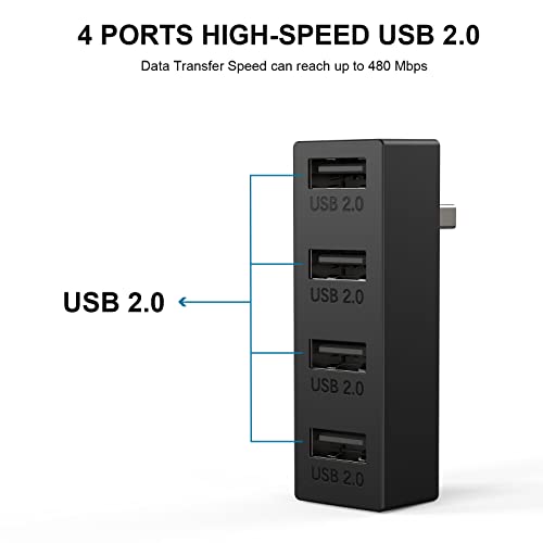 Tensun 4 Ports USB Hub for Xbox Series S/X USB 2.0 High-Speed Expansion Hub Charger Splitter Adapter for Xbox Series S/X Accessories, Compatible with Microsoft Xbox Series S/X Game Console