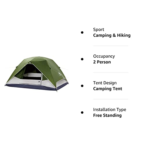 2-3 Person Camping Dome Tent, Easy Setup Tent for Family Waterproof Backpacking Hiking Outdoor.(Green)