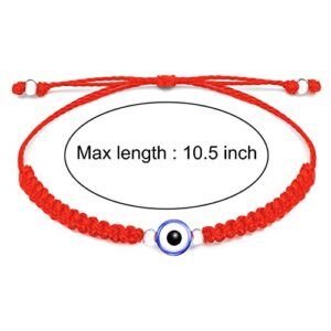 Sepfavo 2 Pcs Evil Eye Bracelets for Women, Protection Bracelet for Men Kids, Negative Energy Evil Eye Jewelry Nazar Bracelet, Red String Bracelet for Protection