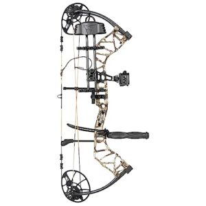 bear archery legit ready to hunt compound bow package for adults & youth, right hand, veil whitetail