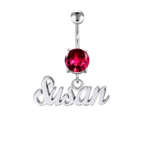 lonago 14g belly ring personalized name ring for body belly custom name plate initial belly button ring gift for women