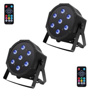 7x10w par dj led par light remote & dmx controlled sound activated auto play uplights for wedding birthday christmas holiday music show dance party stage