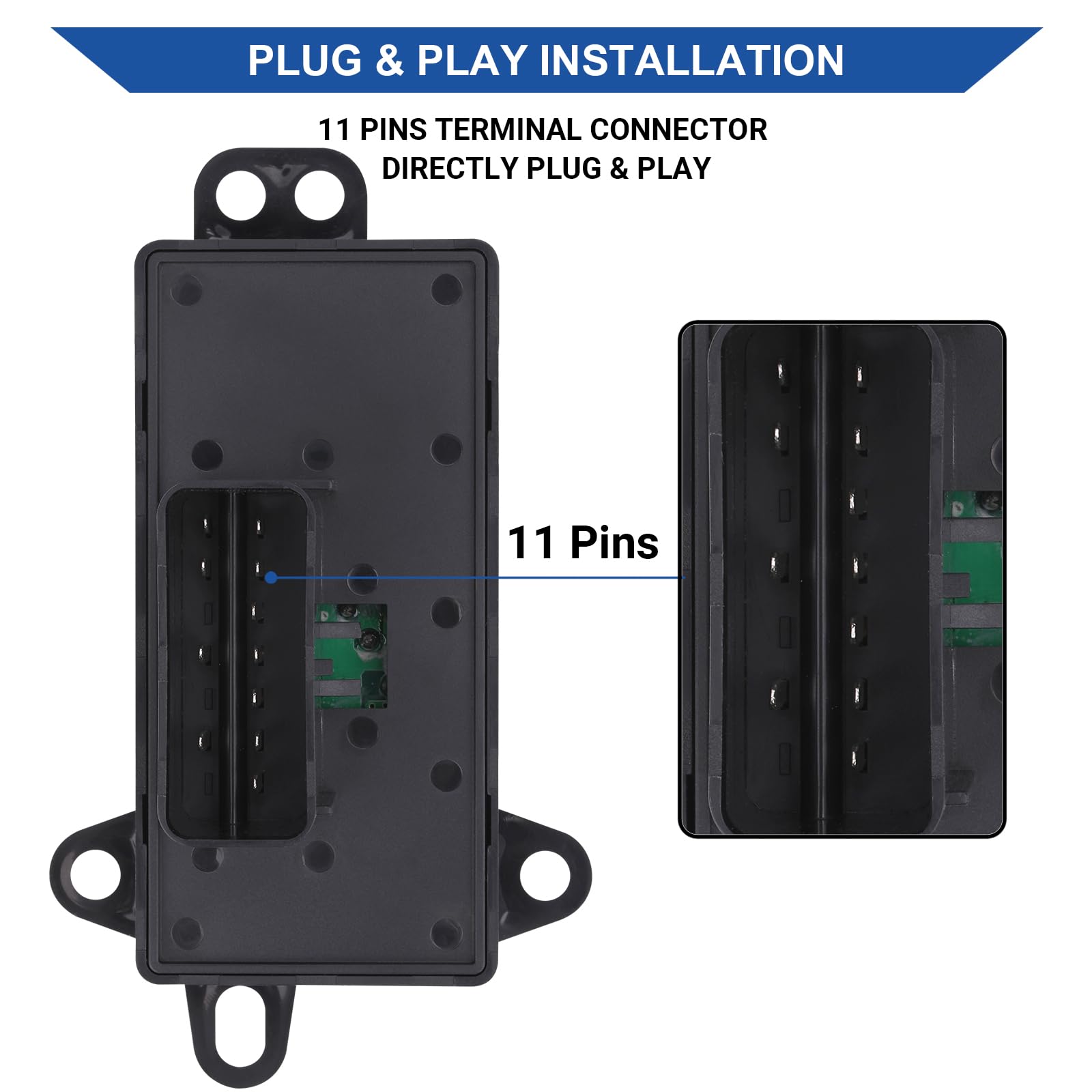 Obaee Power Window Switch Master Control Button Front Left Driver Side Compatible with Chrysler Town Country/Dodge Caravan/Grand Caravan 2004 2005 2006 2007 Replaces OE 4685732AC 04685732AC 901-449