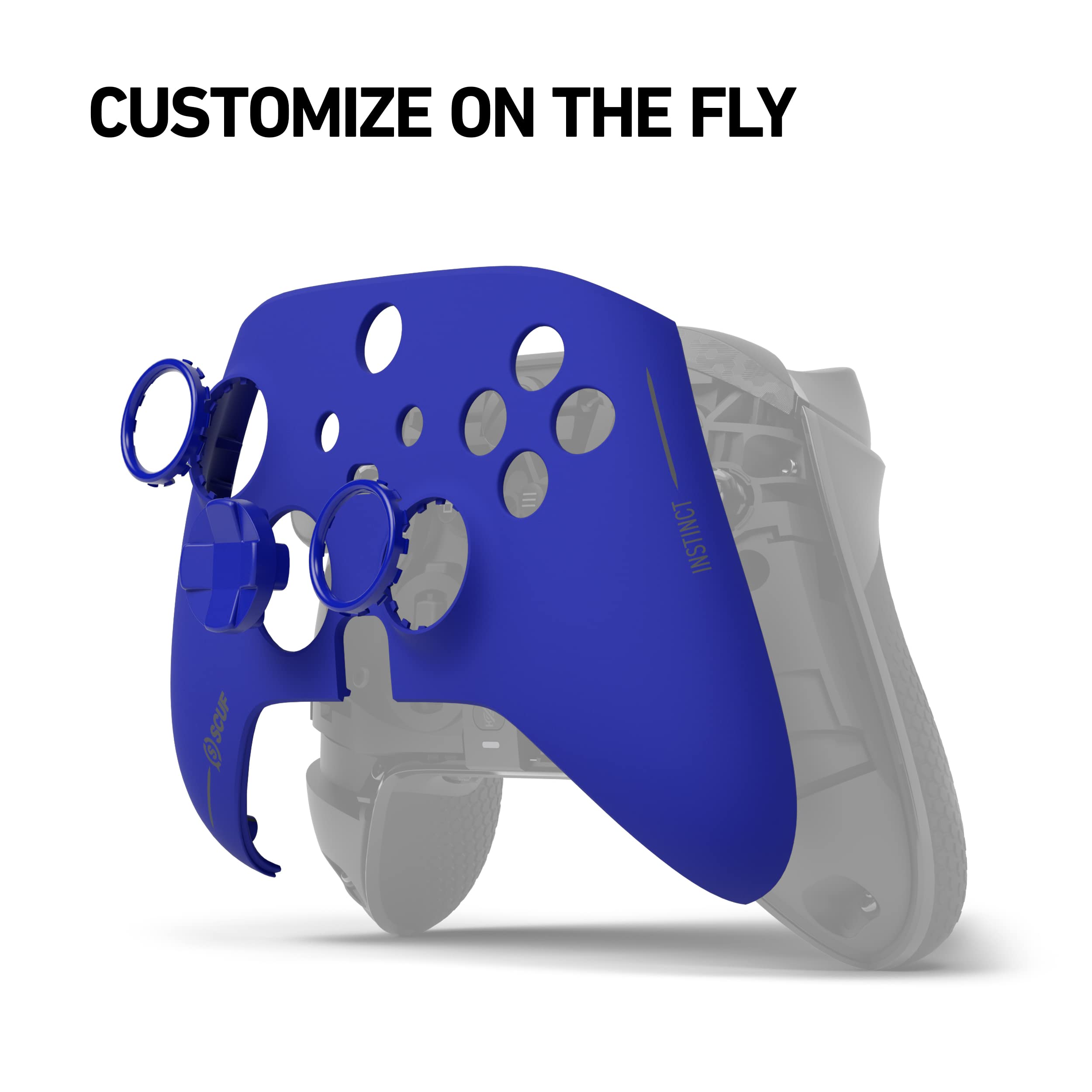 SCUF Instinct Controller Removeable Faceplate Kit - Anti Friction Rings - Xbox Series X, S, Xbox One - Blue