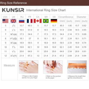 KUNSIR 925 Silver Rings for Women Cubic Zirconia Ring Rings for Women Sterling Silver Rings Wedding Band Rings Gift Ring Sterling Silver Rings Size 7-9