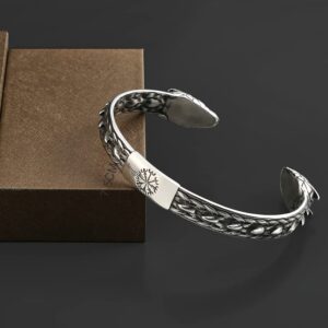 TURTLEDOVE Viking Dragon Jormungandr Bangle - Stainless Steel Norse Scandinavian Torc