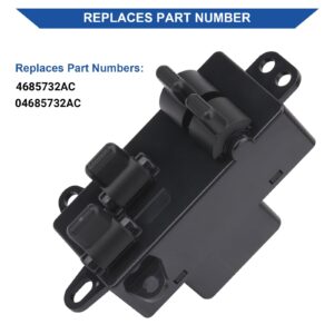 Obaee Power Window Switch Master Control Button Front Left Driver Side Compatible with Chrysler Town Country/Dodge Caravan/Grand Caravan 2004 2005 2006 2007 Replaces OE 4685732AC 04685732AC 901-449