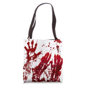 bloody red blood splatter halloween zombie horror graphic tote bag